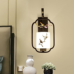 Dxb-shop Wall Sconces, Chinese Style Flower and Bird Creative Wall Lamp, Bedside Chinese Style Decorative Sconce Light, Living Room TV Background Wall Aisle Lamp,for Bedroom, Entryway, Dining Room,
