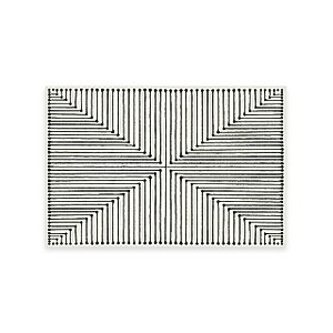 RUGGABLE x Jonathan Adler Washable Rug - Perfect Modern Area Rug for Living Room, Bedroom, Kitchen & Dorm Room - Stain & Water Resistant - Durable, Inkdrop Black/Ivory 2'x3' (Standard Pad)