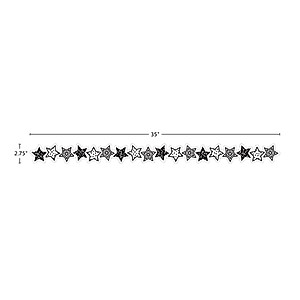 Teacher Created Resources Black and White Stars Die-Cut Border Trim