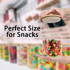 YULEER Airtight Food Storage Containers, 22OZ Glass Jars with Lids,Glass Jar for Serving Candy, Cookie, Rice,Food