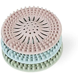 AKOAK 3 Pack Hair Catcher Hair Stopper Shower Drain Covers Rubber Sink Strainer Drain Cover Filter for Bathroom Bathtub and Kitchen