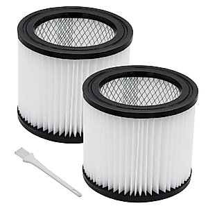 Vypart 90398 HEPA Replacement Filter Small Cartridge Vacuum Filter Pack of 2 Fit for Shop-Vac 90398/118692, 9039800, 903-98, 903-98-00 Wet and Dry Vacuum (2 Filters+ 1 Brush)