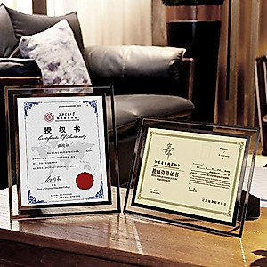 Cq acrylic 6x8 Glass Picture Frame,Silver Mirrored for Photo Display Stand on Tabletop,Pack of 2