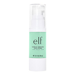 e.l.f., Blemish Control Face Primer - Large, Long Lasting, Skin Perfecting, Controls Breakouts and Blemishes, Matte Finish, Infused with Salicylic Acid, Vitamin E & Tea Tree, 1.01 fl Oz