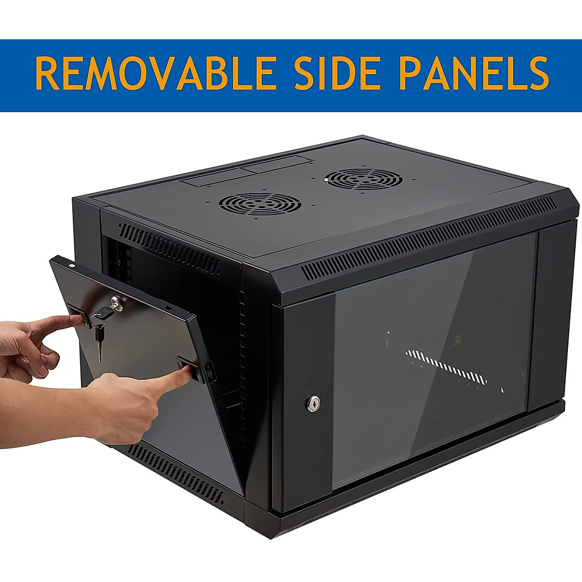 6U Wall Mount Server Cabinet Network Rack Enclosure Locking Glass Door by Tedgetal