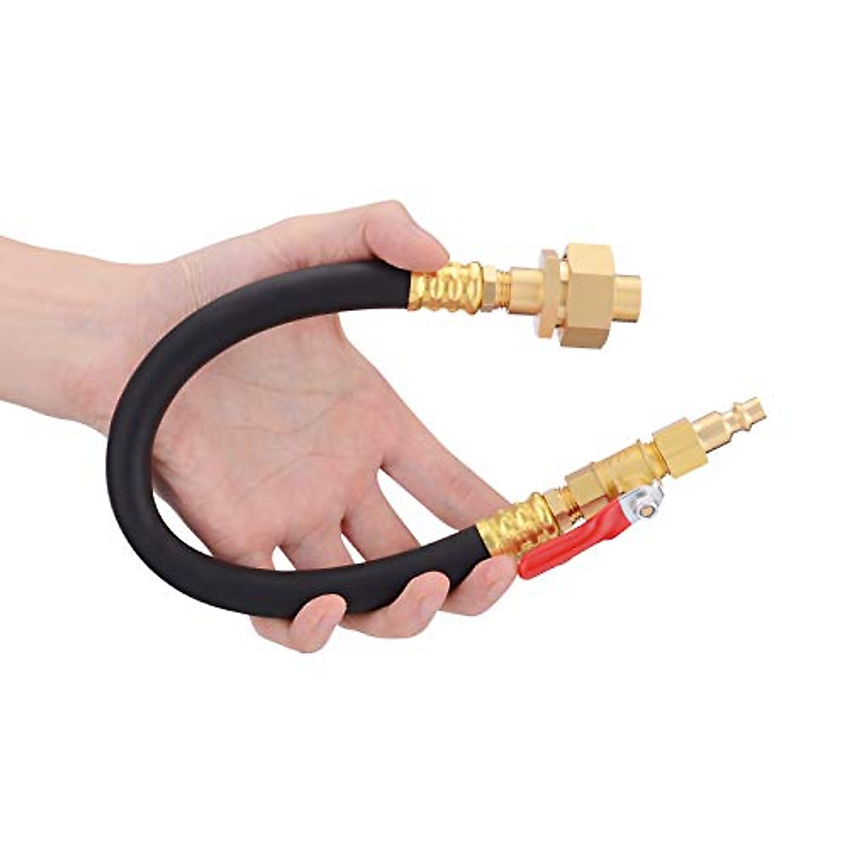 12 Inch Air Compressor Kit Male & Female Quick Connect Blow Out Fitting Plug,RV Winterizing Kit Sprinkler Blowout Adapter with Shut Off Valve,Winterize RV Motorhome Boat Camper Travel Trailer