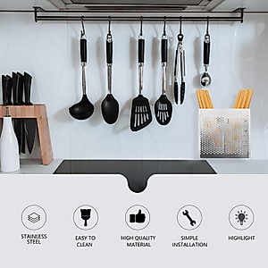 DOITOOL Stainless Steel Utensil Holder for Dish Rack, No Drilling Kitchen Utensil Drying Rack Stainless Steel 2 Compartment Cutlery Drying Rack for Restaurant Home