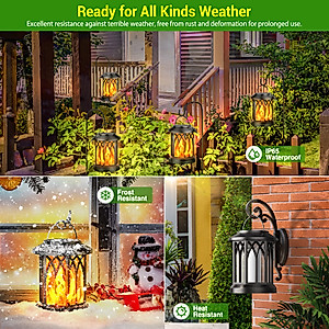 KOOPER 4 Pack Solar Lantern Outdoor Lights, Upgraded Flickering Flame Solar Lanterns Lights Outdoor Waterproof, Hanging Outdoor Solar Lanterns Lights, Solar Powered Lanterns for Yard Garden Decor