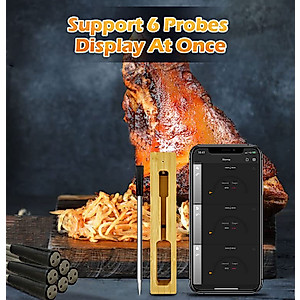 Wireless Meat Thermometer Wireless with Bluetooth, 165ft Long Range Meat&Food Thermometer, Meat Thermometers for Oven, Grilling, Cooking, Smokers, BBQ