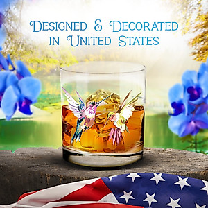 Toasted Tales - Hummingbirds Whiskey Glasses | Gift for Birds Lovers | Funny Gag Party Gift Beer Tailgating | Seasonal Outdoor Decor Glassware | Forest Animals Hummingbird Gifts for Home Decor (11 oz)