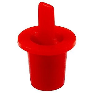 Caplugs ZCPT0Q1 Plastic Center Pull Tab Tapered Plug. CPT-0, PE-LD, Cap OD 0.38" Plug ID 0.269", Red (Pack of 100)
