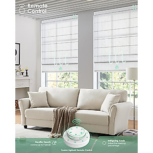 Yoolax Motorized Roman Shade Half-Shading Classic Fold Smart Blind Capable with Alexa & Google Home, Electric Window Shade Customize, Fabric Samples of Motorized Roman Shade, Multi-Color