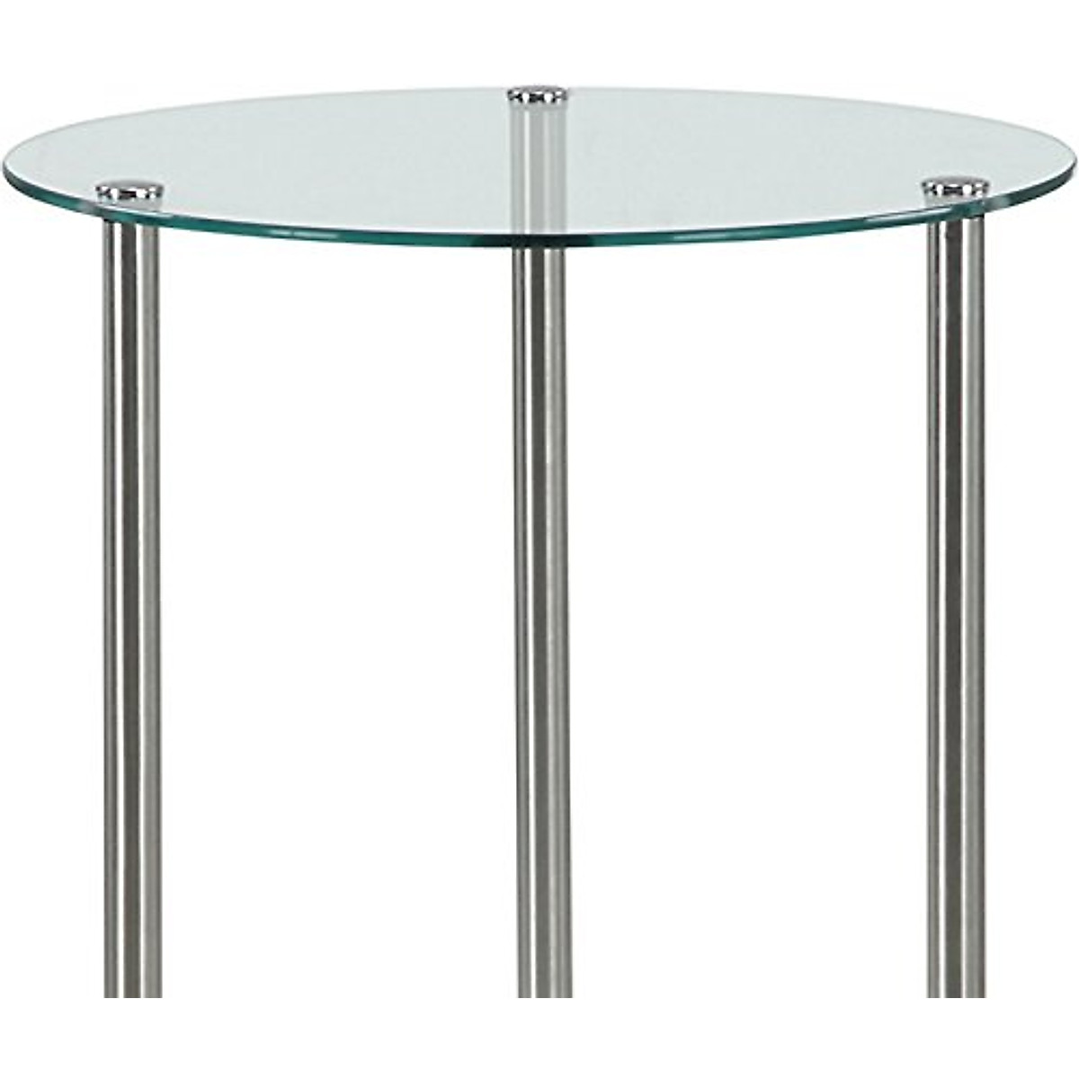 Convenience Concepts Designs2Go Classic Glass 2 Tier Round End Table, 15.75(L) x 15.75(W) x 24.41"(H)