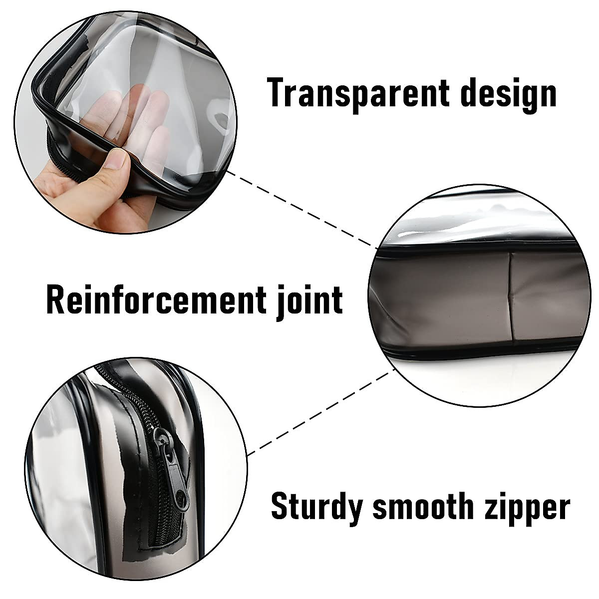 4 Pack Clear Cosmetic bag for travel Clear Toiletry Makeup Bags Tsa Approved Pouch Carry on Airport Airline Compliant Bags Portable Pvc Waterproof Bags with Zipper for Women Quart Size Bags Set