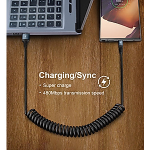 USB C Cable 6ft, 2Pack USB A to USB C 3A Fast Charging, Coiled Type C Charger Cord for Car USB-C Cable Compatible with Samsung Galaxy A10e A20 A50 A51 A71 S20 S10 S9 S8 Plus S10E Note 20 10 9