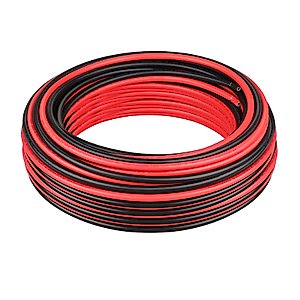 Solar Panel Wire - 60FT 10AWG (6mm²) Solar Extension Cable, Tinned Copper Wire PV Wire for RV Solar Panels Boat Marine Automotive Home Outdoor - Red & Black (10awg 60ft)