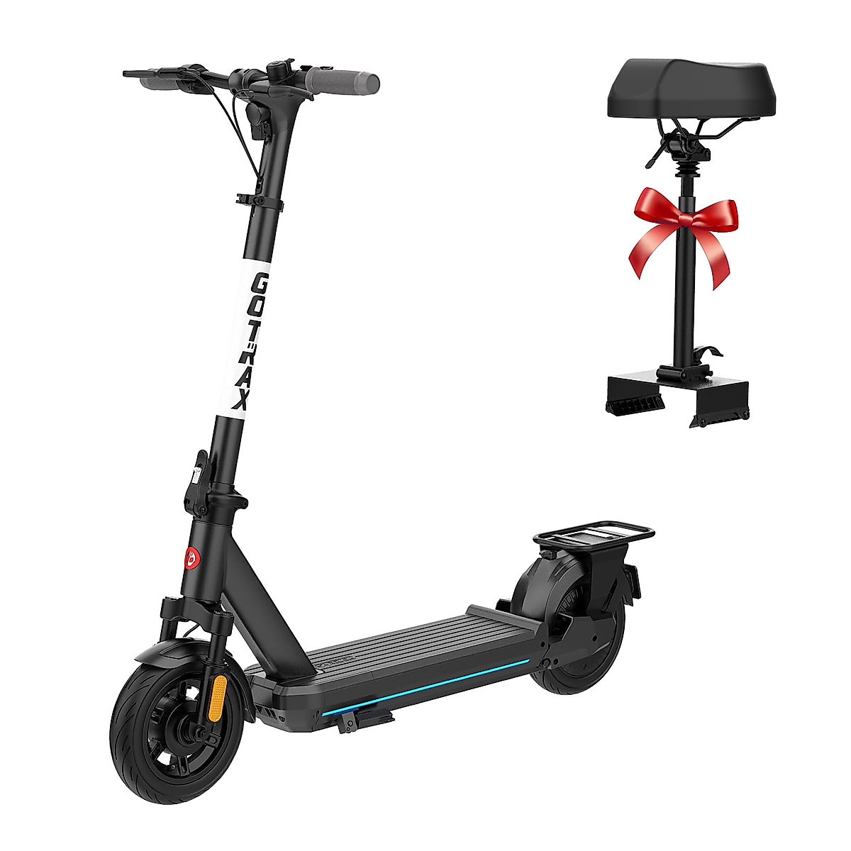 Gotrax Eclipse Ultra Saddle Electric Scooter, 20MPH, 28Miles, Adjustable Handlebar Height, Foldable, Detachable Seat, Cruise Control, Dual Suspension, LED Display, One-step Folding