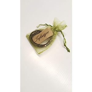 Infinityee888 Jasper 2 Wrap Bracelets and Choker woven Leather Necklace 2 in 1, Men Bracelet, Women Bracelet, Teengirls Bracelet Green