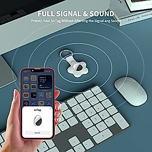 AirTag Holder, 4 Pack Silicone AirTag Case with KeychainDurable, Anti-Scratch Protective Silicone Cover with Anti-Losing Keychain for Apple Airtag