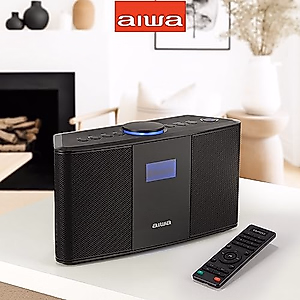 AIWA Exos 5 Wireless Speaker - Unleash Powerful Sound and Versatile Connectivity - Experience Bluetooth Freedom, FM Radio, Clock, 20W RMS, LCD Display, and Alarm Clock Functionality