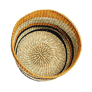Bloomingville Hand-Woven Seagrass Design, Set of 2 Baskets, 16" L x 16" W x 16" H, Multicolor
