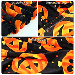 YISUMEI Halloween Blanket, Soft and Cozy Reversible Jack O Lantern Pumpkin Pattern Throw, Spooky Funny Horror Ambiance Sense Decor (50x60 Inches)