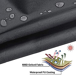 Snow Thrower Cover, Heavy Duty 600D Oxford Fabric Snow Blower Cover All Weather Premium Waterproof Dustproof UV Protection Fit Most Electric Two-Stage Snow Blowers (51.2"L x 33.1"W x 40.2"H)