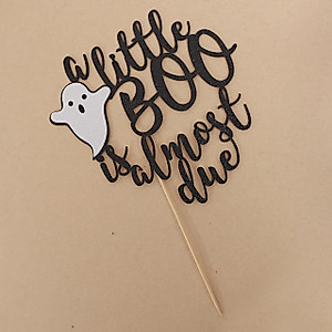Halloween Baby Shower Decorations - Our Little Boo is Almost Due Cake Topper, October Baby Shower Decor, Fall Baby Shower Banner, Autumn Baby Shower (a little boo is almost due CT)