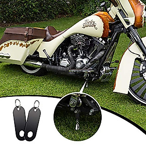 2 Pieces Motorcycle Bell Hangers Motorcycle Luck Riding Bell Hangers and 2 Pieces Split Rings, Fits for Any Bells, Compatible with (Black)