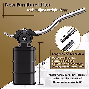 ONEON Furniture Mover Pro Set - Enhanced Dolly and Lifter with Custom TPE Wheels for Easy Furniture Lifting and Moving - Professional Tool for Effortless Furniture Transport (Black)