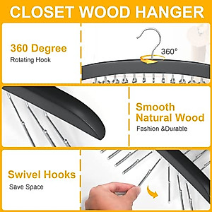 Resovo Upgrade Tank Top Hanger Closet Storage and Organizer for Closet Tank Top Organizer Space Saving 24 Metal Hooks Closet Organizer and Storage for Tank Top, Cami, Tie etc.