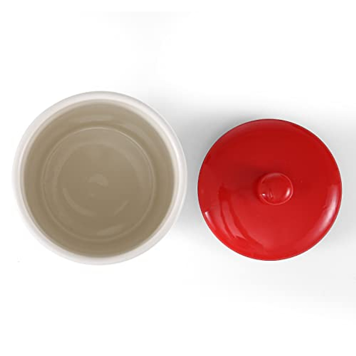 Peanuts for Pets Snoopy Dog Treat Jar | 10 x 5 Snoopy Repeating Pattern Ceramic Dog Treat Jar with Lid, Dishwasher Safe Red and White Dog Food Storage Cylinder, (FF17834)