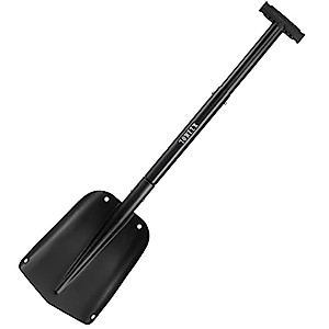 YOHEER Aluminum Utility Shovel, 3 Sections Detachable Snow Shovel Perfect for Autocross , Camping and Other Outdoor Activities (Black)