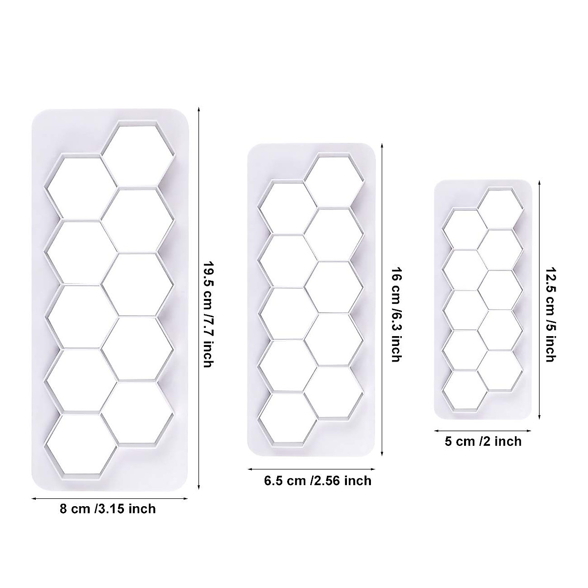 Mity rain Hexagon Cookie Cutter - Geometric Multicutter- Football Cake Fondant Cutter - 3 Size,Hexagon Biscuit Cutters,Novel Creative Cake Decorating