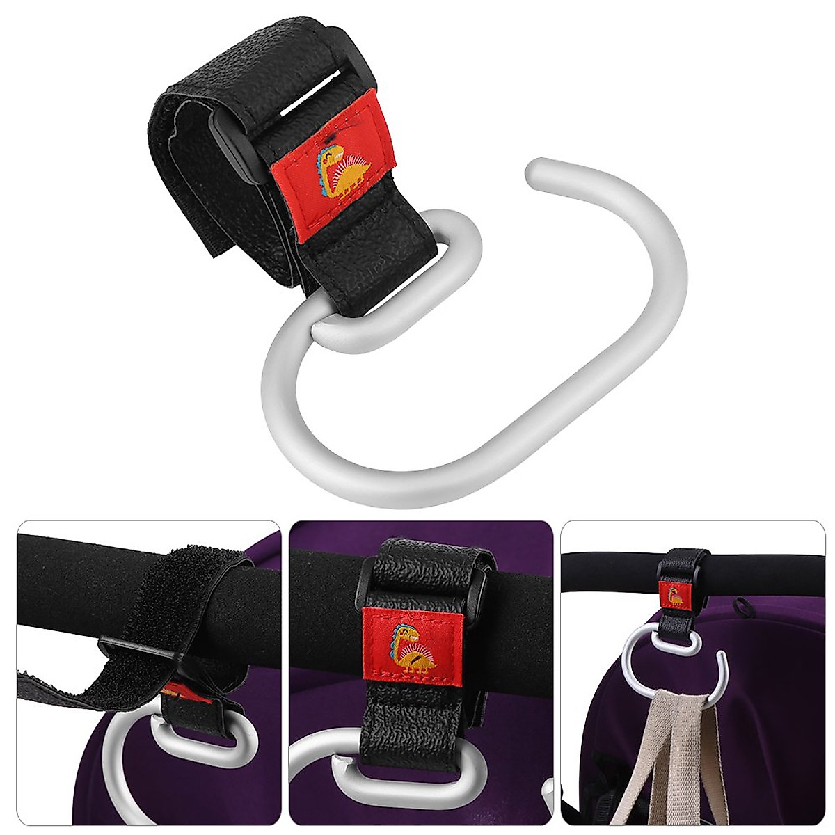 Stroller Hooks, 3Pcs Aluminium Swirly Baby Pram Hanger for Infant Pushchair Rollator Walker Wheelchair Accessories to Attach Shopping Bag