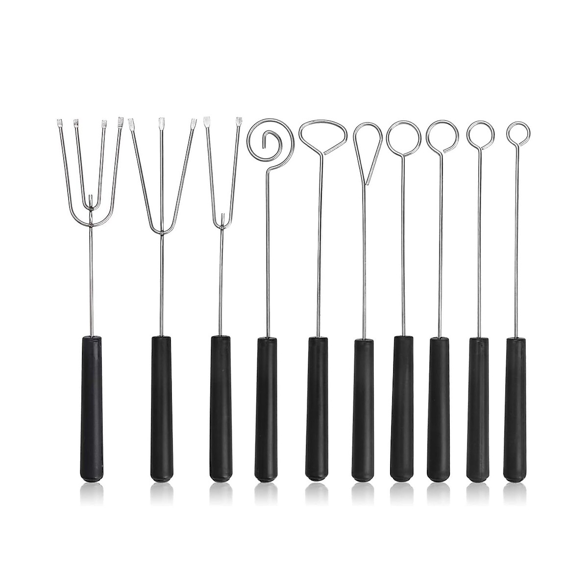 10Pcs Stainless Steel Chocolate Dipping Fork Set, DIY Baking Supplies, Dipping Forks, Candy Dipping Tools Set for Handmade Chocolates, Pralines,Truffles
