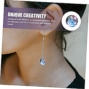EXCEART Glass Ornaments 360 Pcs Constellation Gem Patch Ear Peircing Kit Necklace Set Round Beads DIY Gemstone Patches Bisuteria Materiales Glass Glass Round Constellation 3D Earrings