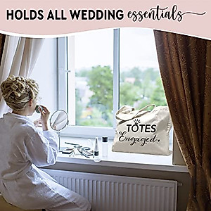 Prazoli Engaged Tote Bag - Engagement Gifts for Couples & Women , Bachelorette Gifts for Bride to Be Gifts , Honeymoon Essentials , Engaged Gifts for Her , Cute Bridal Shower Gift for Future Mrs