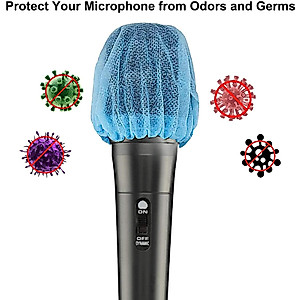 TENGYES 300 PCS (150 Pack) Microphone Hygiene Covers Disposable Non-Woven Handheld Mic Mike Cover Windscreen Protective Cap for KTV Karaoke Recording Room Stage Performance (Multicolored)