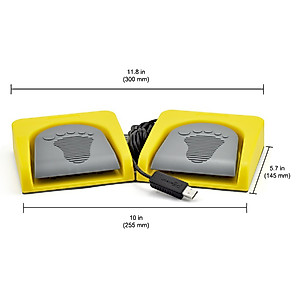 iKKEGOL USB Double 2 Foot Switch Control Pedal Video Game Customized PC Keyboard Multimedia Key Free Drive HID for Push to Talk Yellow