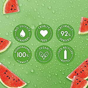 Love Beauty and Planet Plant-Based Body Wash Hydrate and Restore Skin Watermelon and Hyaluronic Acid Made with Plant-Based Cleansers and Skin Care Ingredients 32.3 fl oz