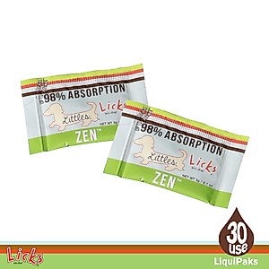 Licks Pill Free Zen Small Breed Dog Calming Aid - Zen Calming Aid Supplements for Aggressive Behavior & Nervousness - Calming Dog & Puppy Treats for Stress Relief & Dog Health - Gel Packets - 30 Use
