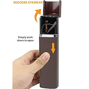 Reading Glasses 2 Pair Black and Brown with Cases Ultra Thin Lightweight Spring Hinge Glasses for Reading for Men and Women +1.75