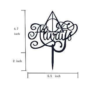 Black Harry Potter Always Cake Topper, Always Cake Sign Inspired Wedding Cake Topper, Anniversary/Bridal/Shower/Wedding Party Cake Decor, After All This Time