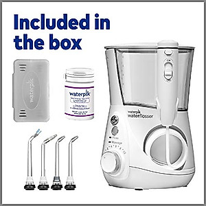 Waterpik Whitening Water Flosser, White (WF 05) Electric Oral Irrigator Flosser Whitens Teeth Gently