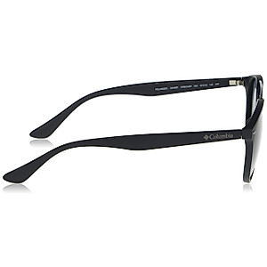 Columbia Firecamp Round Sunglasses, Matte Black/Smoke Polarized, 52 mm