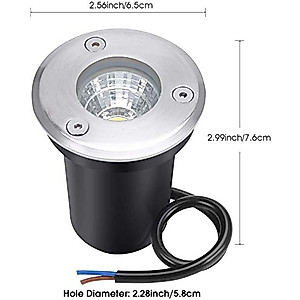 Junview 8Pack Landscape Lights LED Well Lights 6W 12V-24V Ground Lights IP67 Waterproof Low Voltage Landscape Lighting for Driveway, Deck, Step, Garden Outdoor Lighting (Warm White)