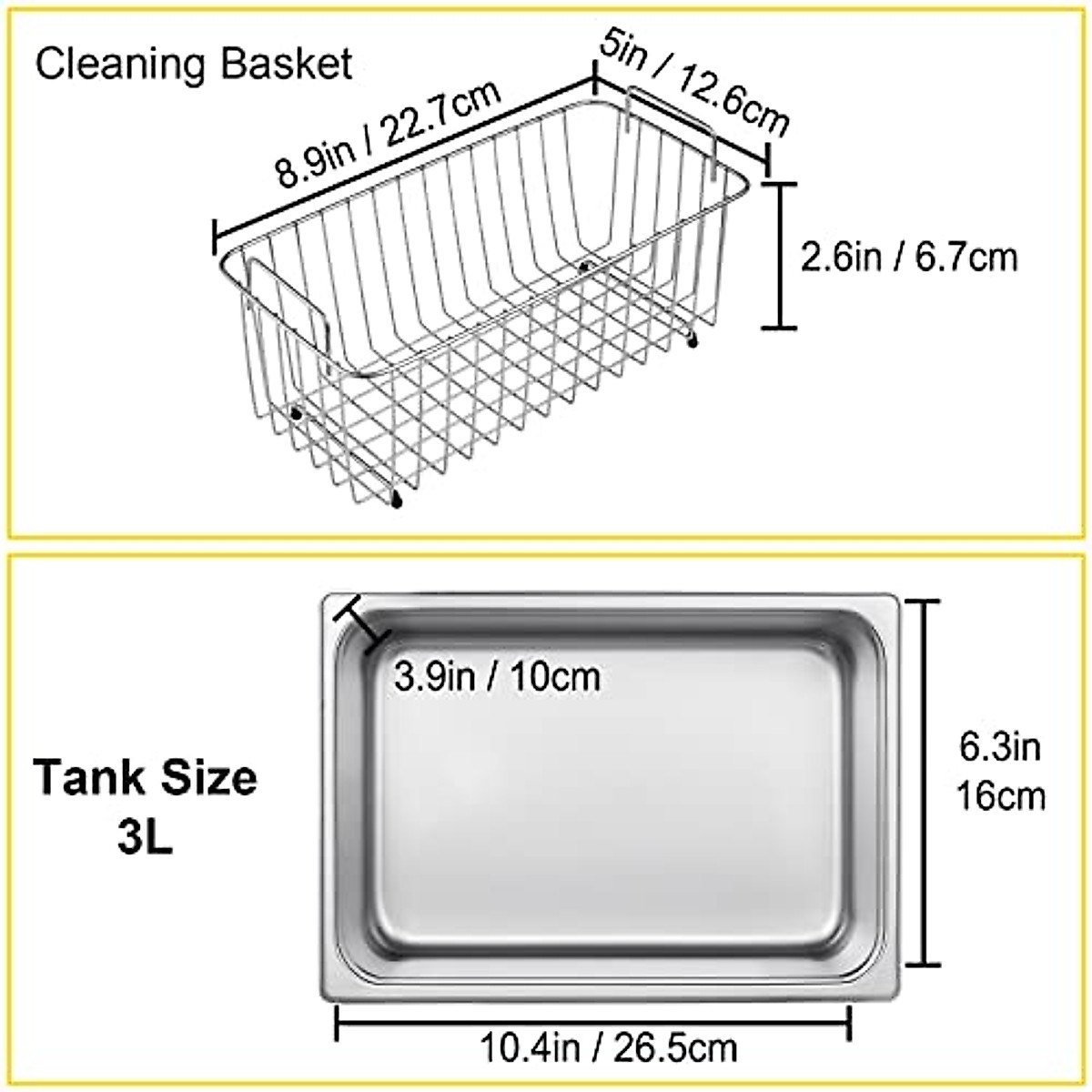 VEVOR Ultrasonic Cleaner with Digital Timer & Heater, Professional Ultra Sonic Jewelry Cleaner, Stainless Steel Heated Cleaning Machine for Glasses Watch Rings Small Parts Circuit Board (3L)