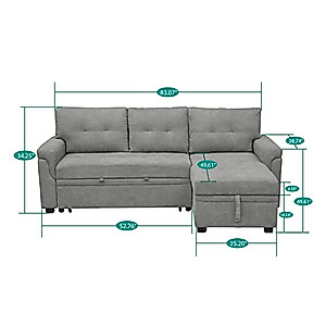 Naomi Home Modern Sectional Sofa with Storage Chaise Gray/Velvet
