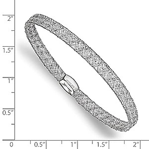 Diamond2Deal 14K White Gold Fancy Stretch Bangle Bracelet for Women